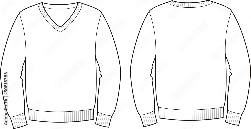 Vector illustration of jumper. Front and back views Stock Vector ...