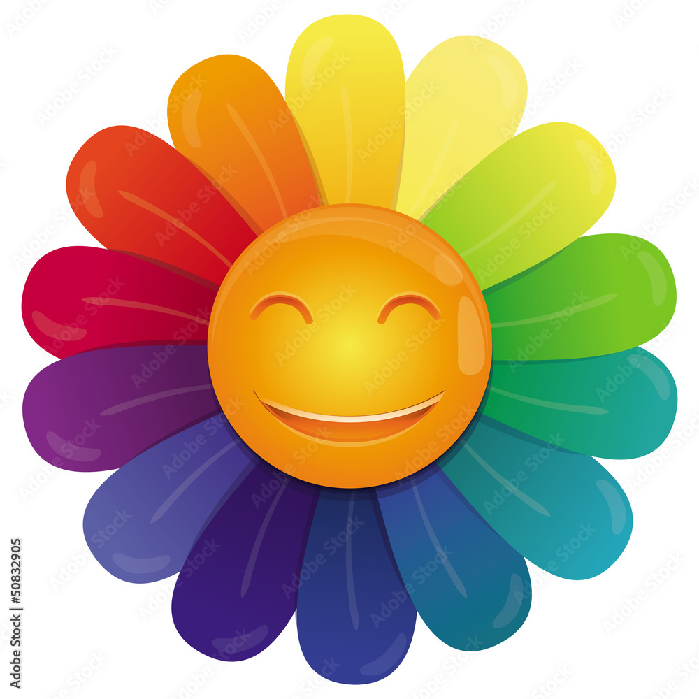 Vector rainbow flower Stock Vector | Adobe Stock