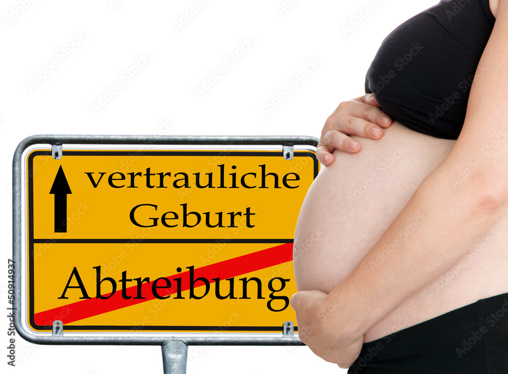 schwangere Frau und Schild - vertrauliche Geburt Stock Photo | Adobe Stock schwangere Frau und Schild - vertrauliche Geburt Stock Photo | Adobe Stock