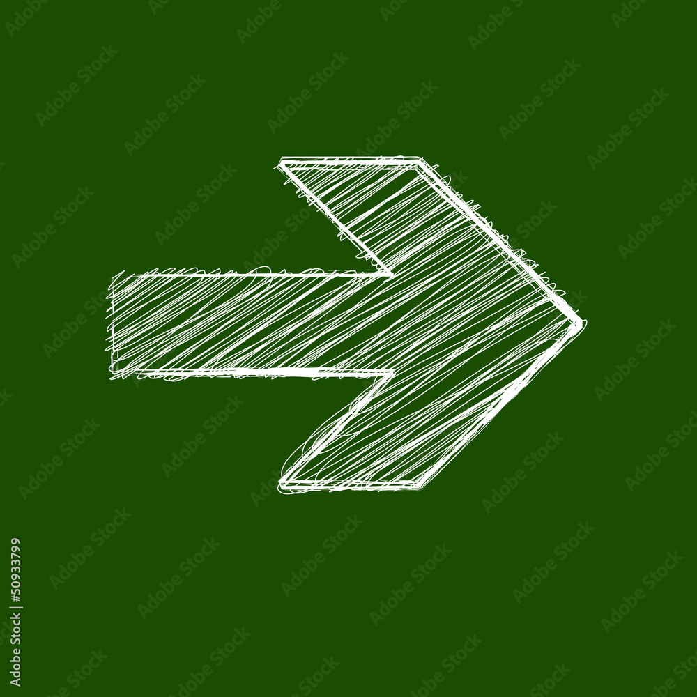 Pfeil weiter Scribble Tafel Kreide Stock-Vektorgrafik | Adobe Stock