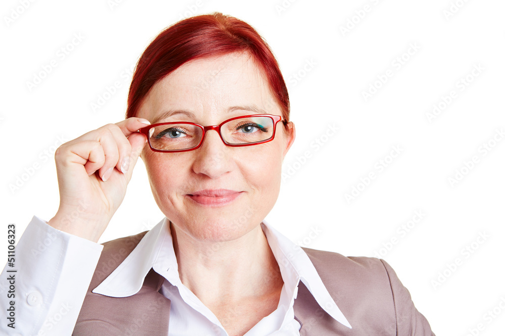 Attraktive Frau mit Brille Stock Photo | Adobe Stock
