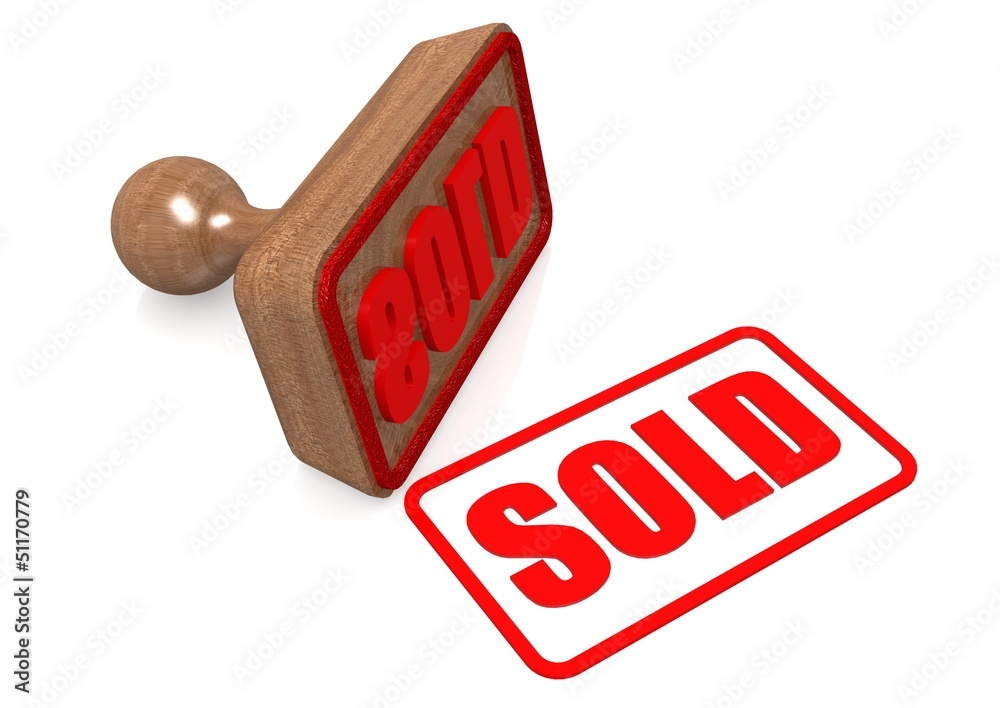 Sold word on wooden stamp Stock Illustration | Adobe Stock
