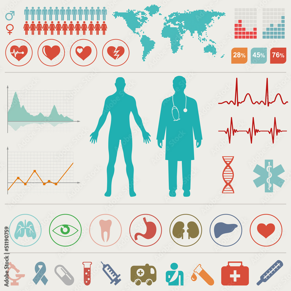 Medical Infographic set. Vector illustration. Stock Vector | Adobe Stock