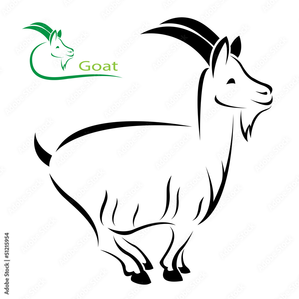 Vector image of an goat on white background Stock Vector | Adobe Stock