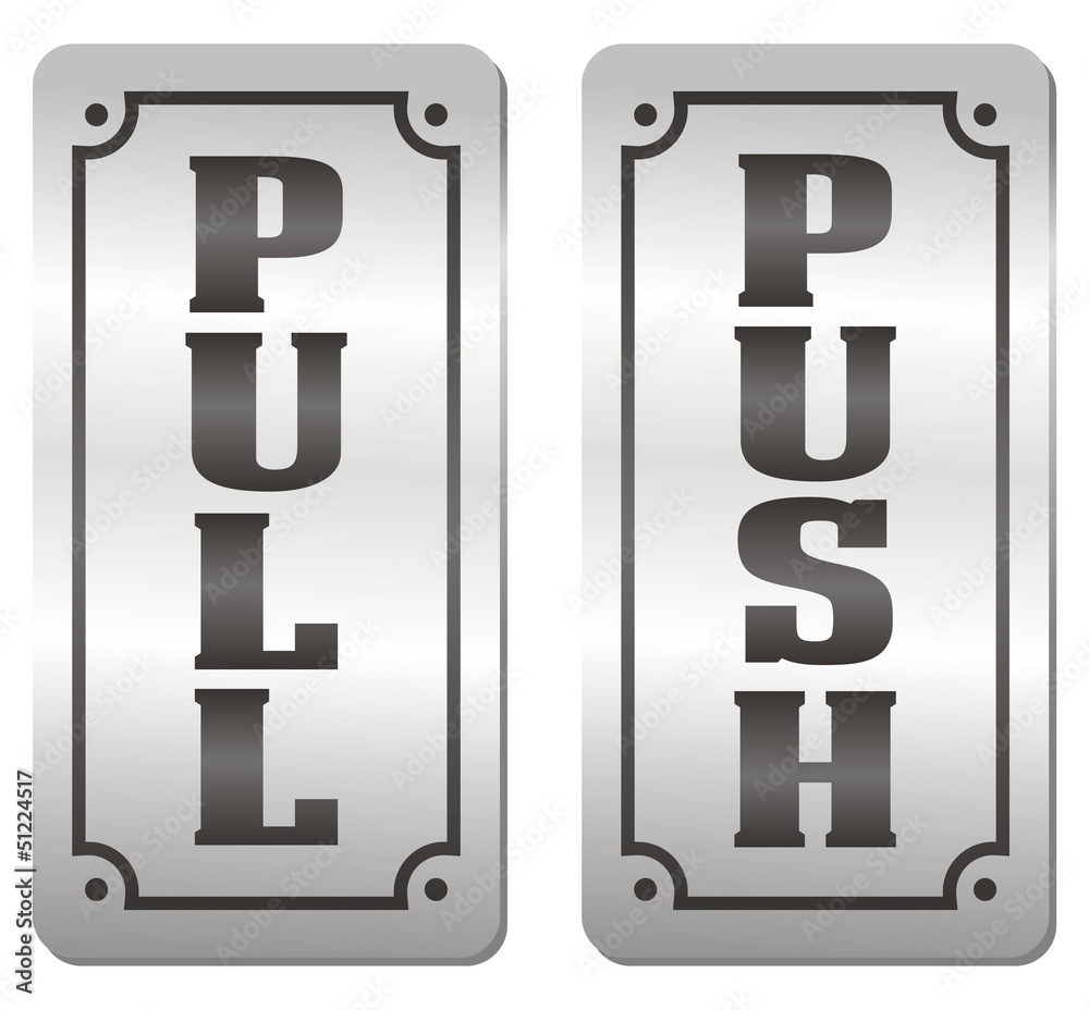 push and pull door signs Stock Vector | Adobe Stock