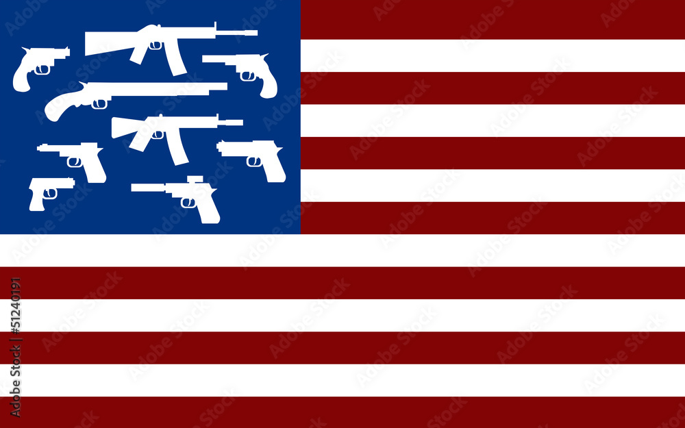 Usa Flag And Guns