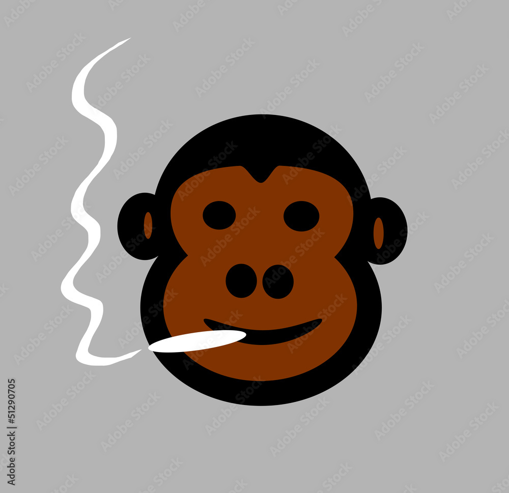 cartoon monkey smoking marijuana Stock Vector | Adobe Stock