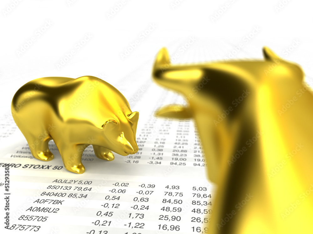 Bulle und Bär Stock-Illustration | Adobe Stock