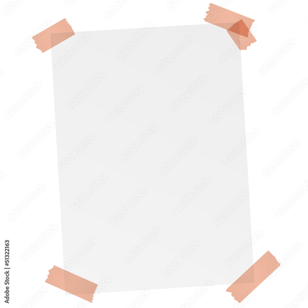 weißer leerer Zettel mit bunten Klebestreifen Stock-Vektorgrafik ...