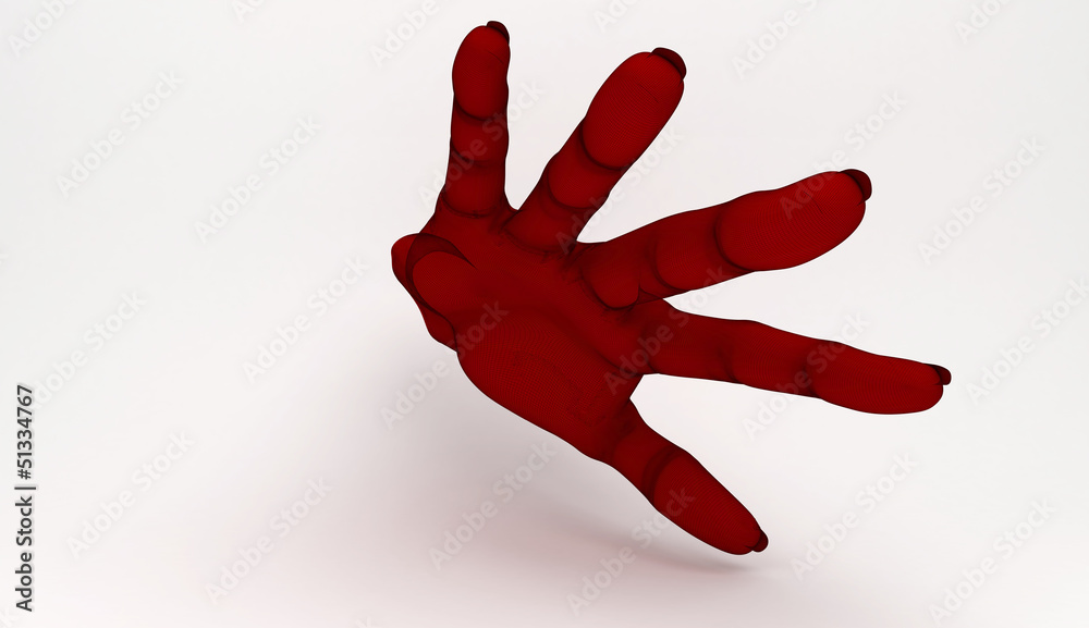 Mano illustrazione anatomia pose disegno rossa Stock Illustration ...