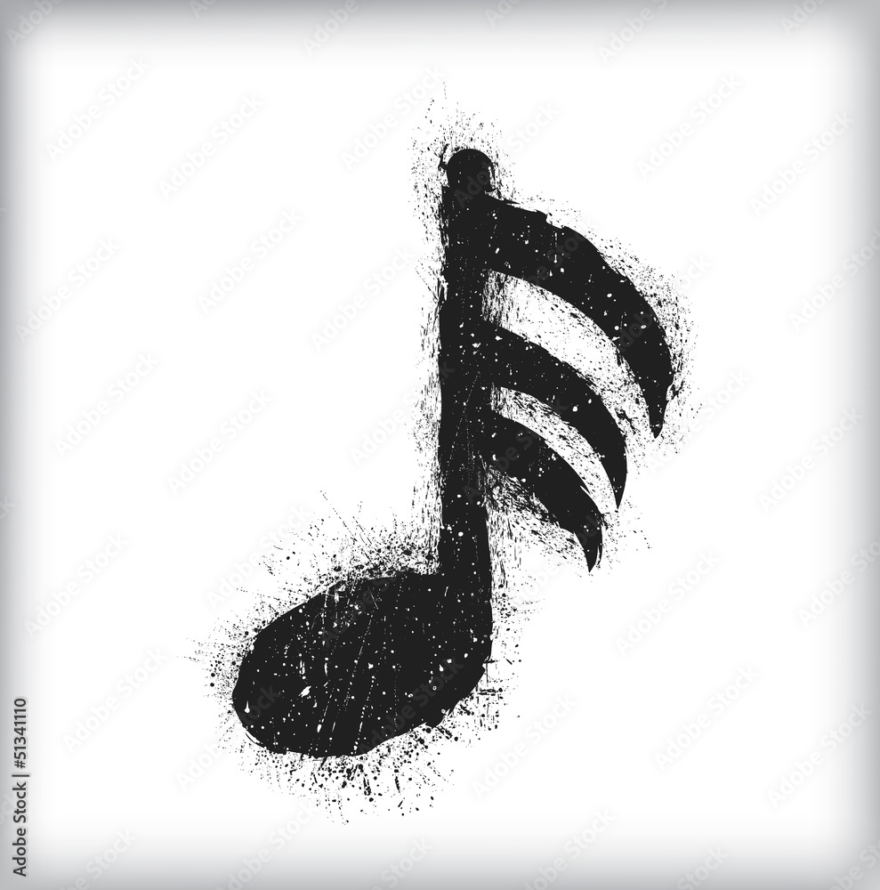 Grunge music symbol Stock Vector | Adobe Stock
