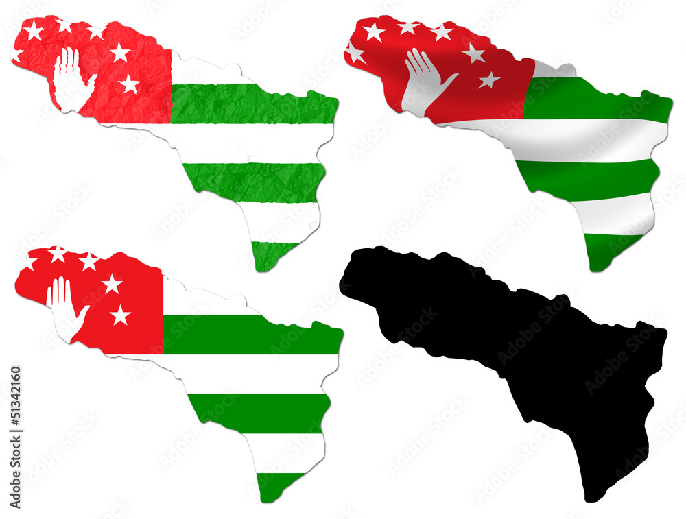 Abkhazia flag over map collage Stock Illustration | Adobe Stock