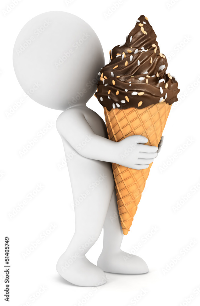 3d white people with an ice cream Stock Illustration | Adobe Stock