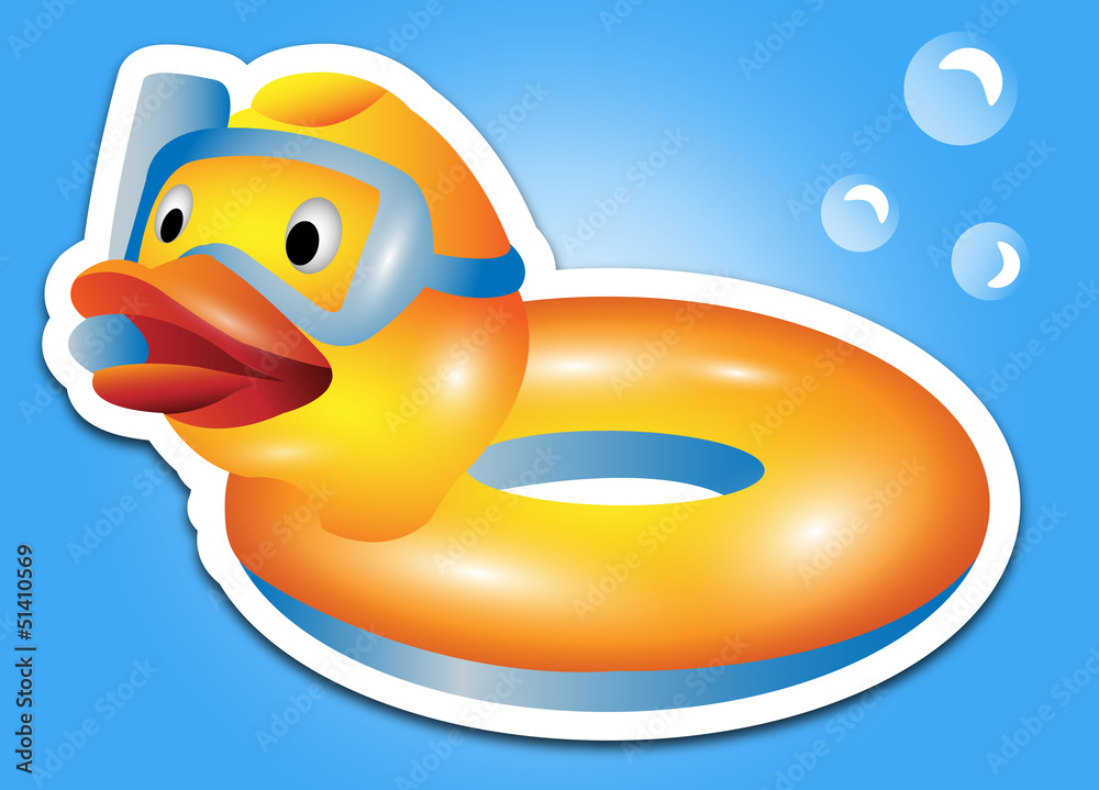 Schwimm Ente Vektor Grafik Stock-Vektorgrafik | Adobe Stock