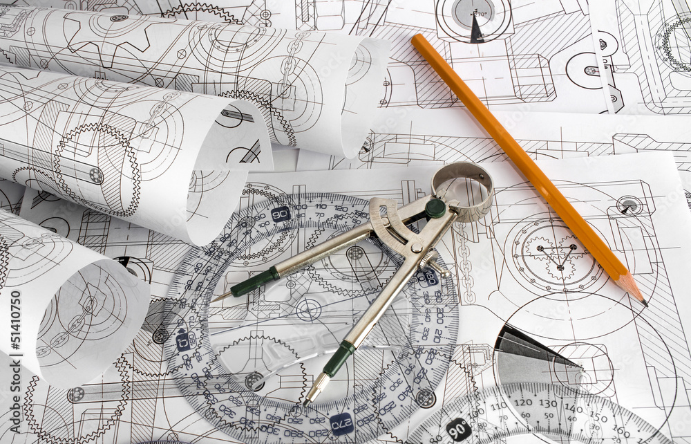 Technical drawings Stock Photo | Adobe Stock