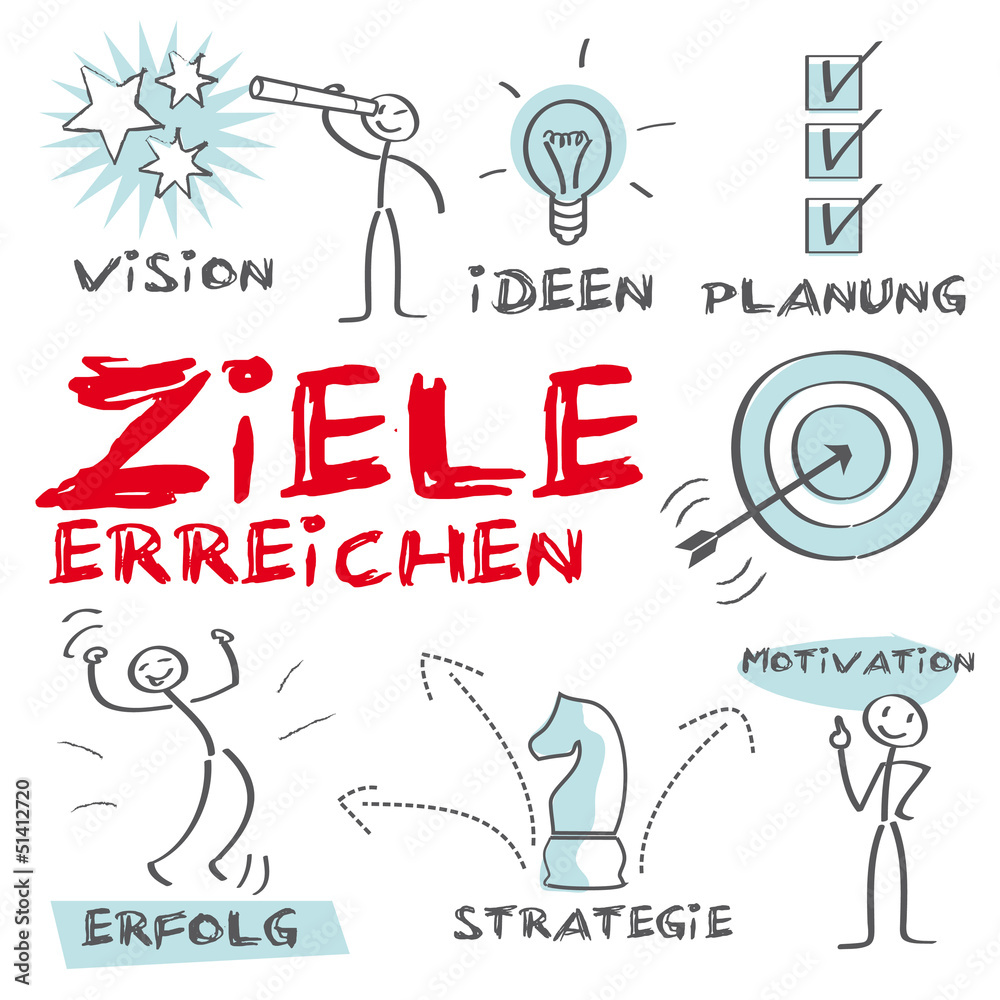 Ziele erreichen, Motivation, erfolg, lösung, Vision Stock-Vektorgrafik | Adobe Stock