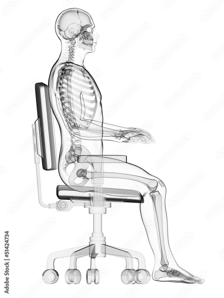 3d rendered medical illustration - correct sitting posture Stock ...