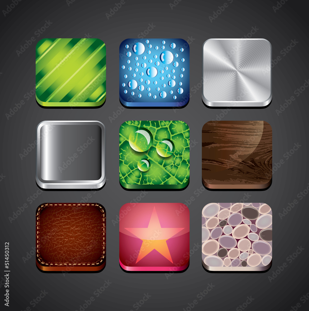 texture backgrounds for app icons vector set Stock Vector | Adobe Stock