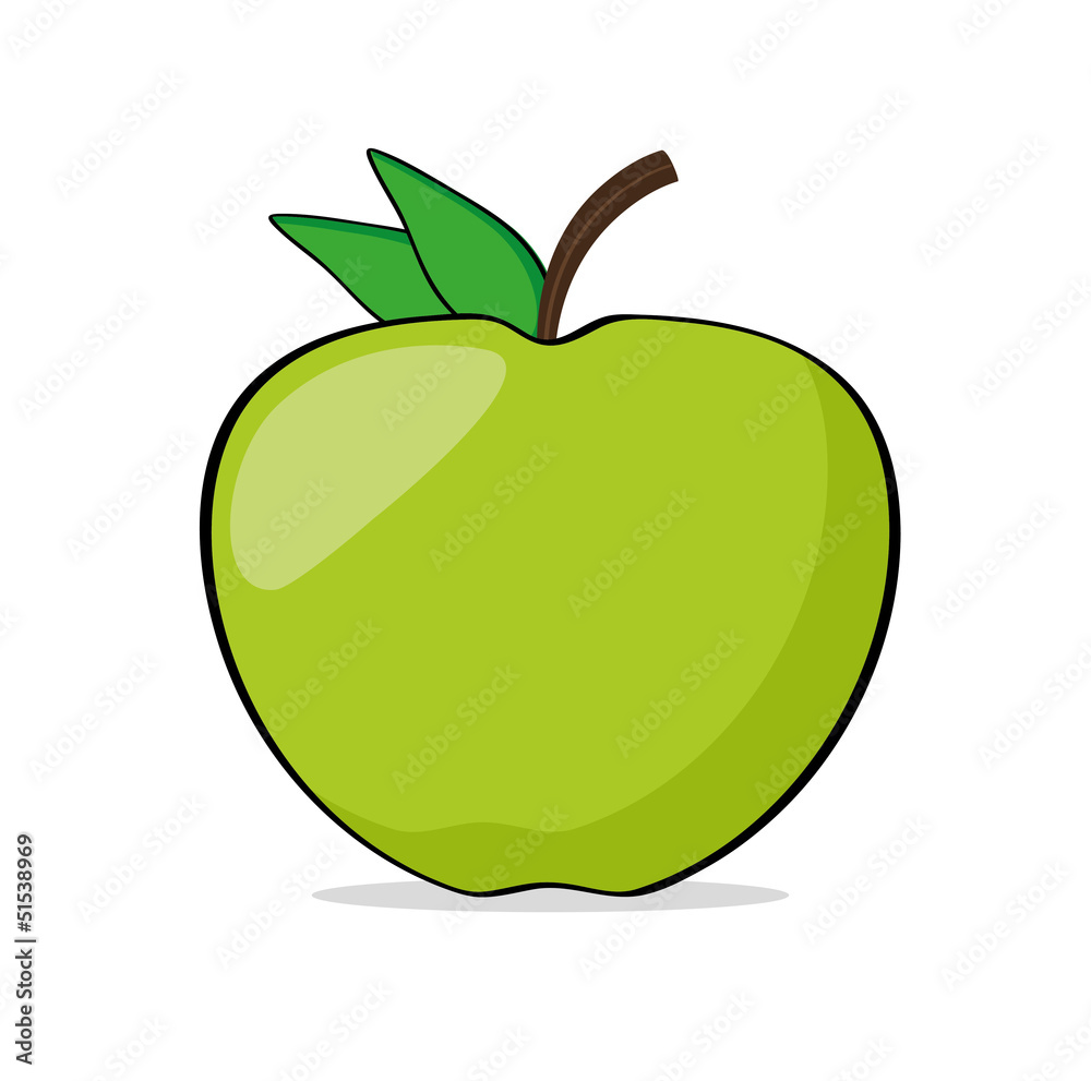 Apfel grün vektor Stock-Vektorgrafik | Adobe Stock