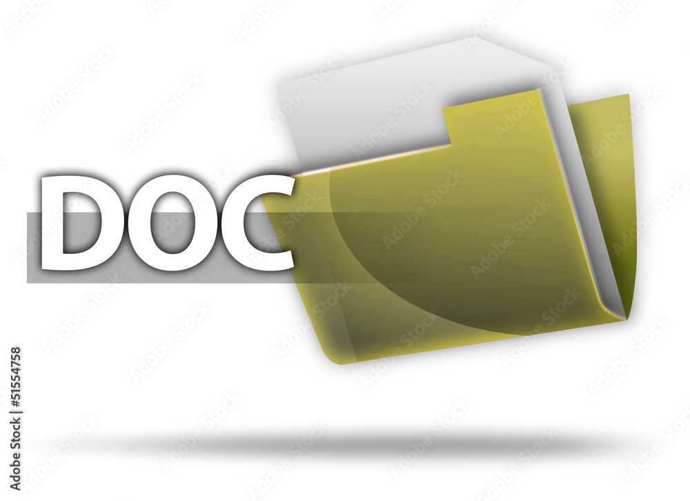 3D Style Folder Icon "DOC" Stock Illustration | Adobe Stock