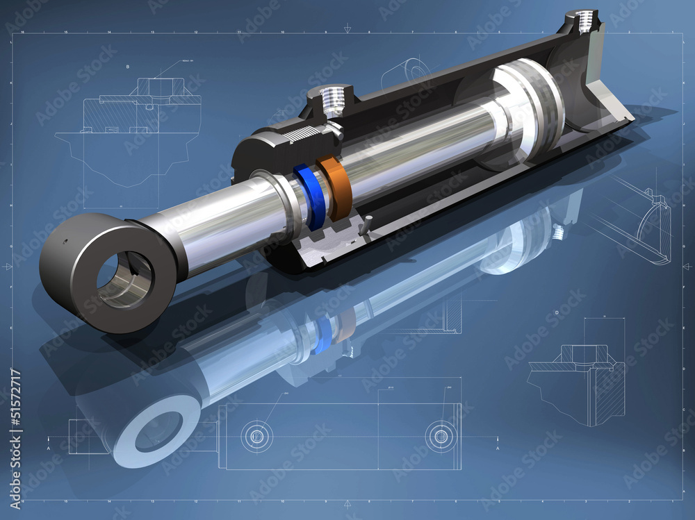 Vérin sur plan Illustration Stock | Adobe Stock