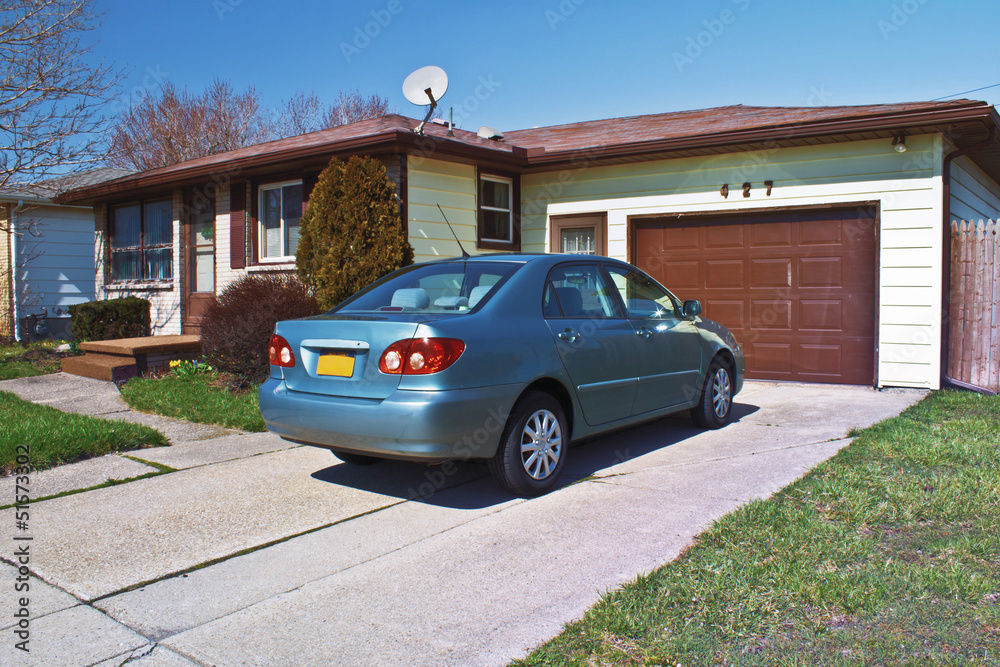 Modest Ranch Style Home Stock Photo | Adobe Stock