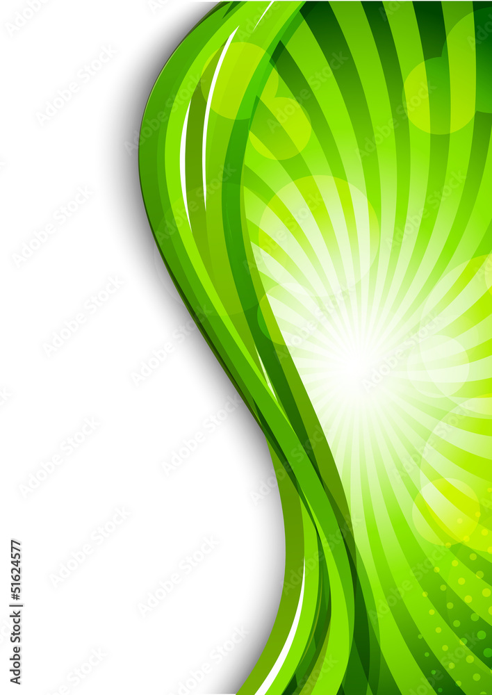 Wavy green background Stock Vector | Adobe Stock