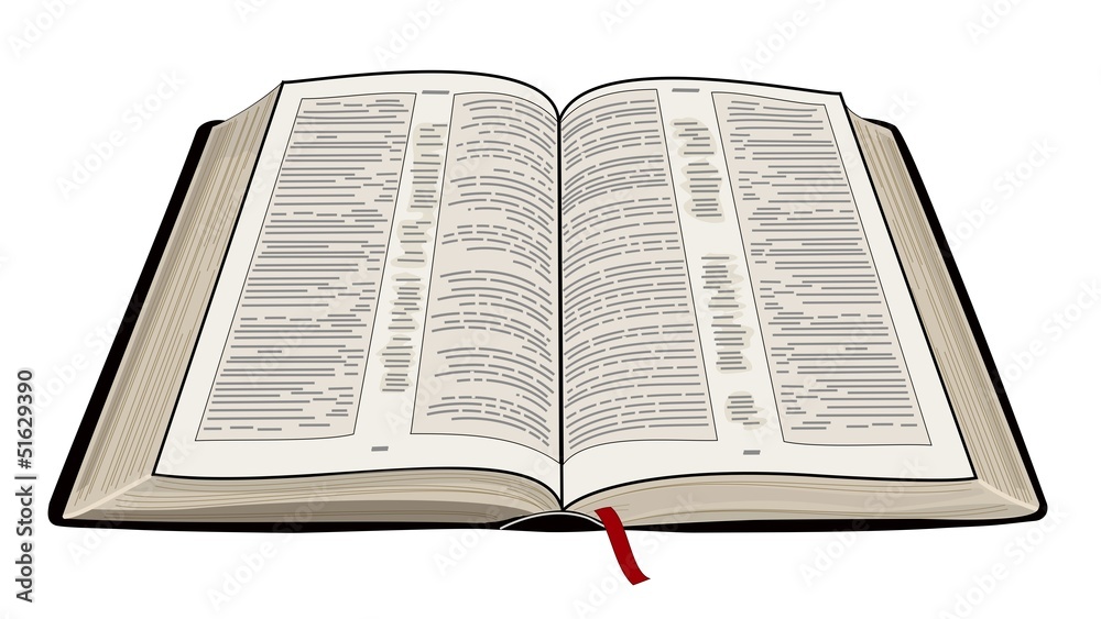 Open Bible Stock Vector | Adobe Stock