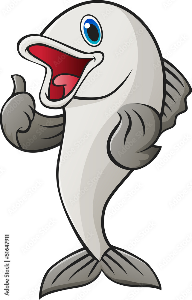 Cute fish with thumb up Stock Vector | Adobe Stock