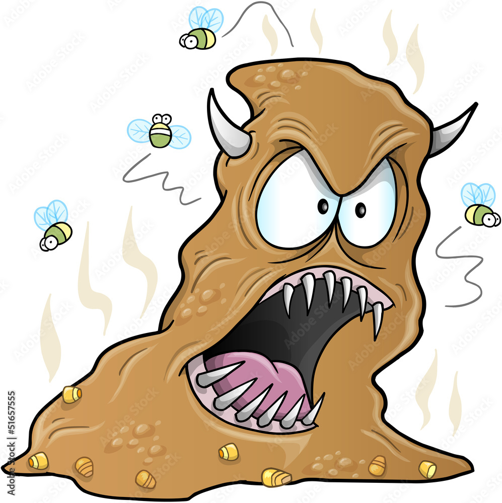 Scary Monster Turd Poop Vector Illustration Stock Vector | Adobe Stock