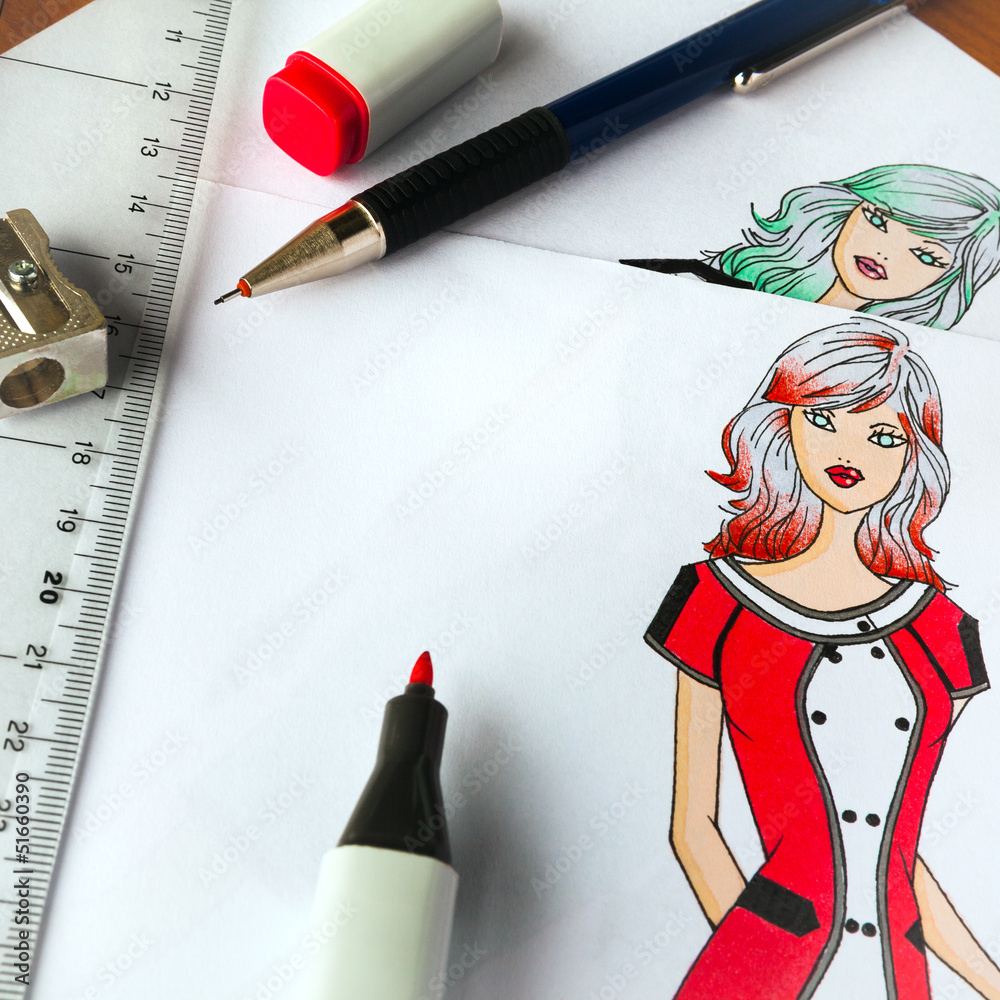 bozzetto di moda Stock Photo | Adobe Stock