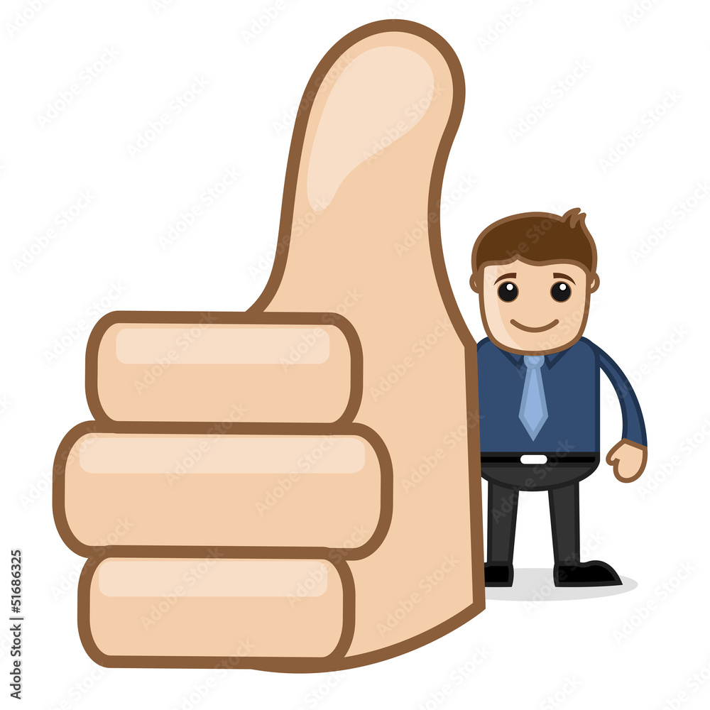 Cartoon Businessman Showing Success Thumbs Up Stock Vector | Adobe Stock
