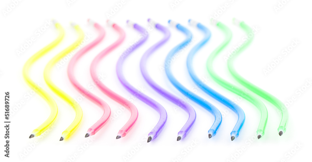 Bendy pencils Stock Photo | Adobe Stock