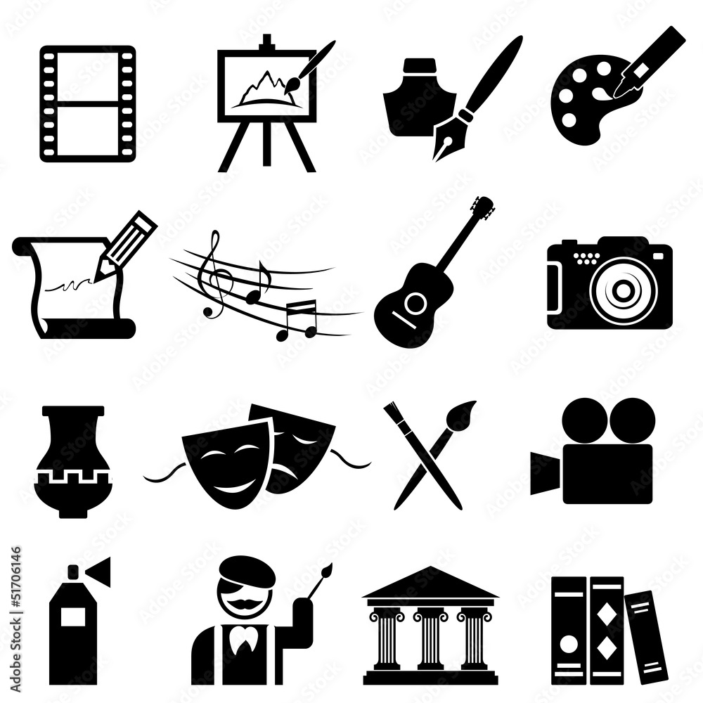 Fine arts icon set Stock Vector | Adobe Stock