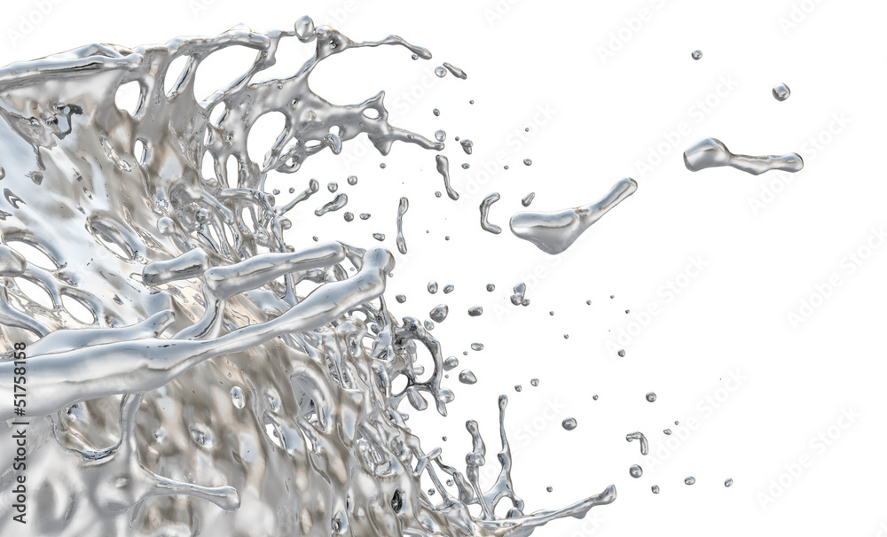 liquid metal splash, isolated on white Stock Illustration | Adobe Stock