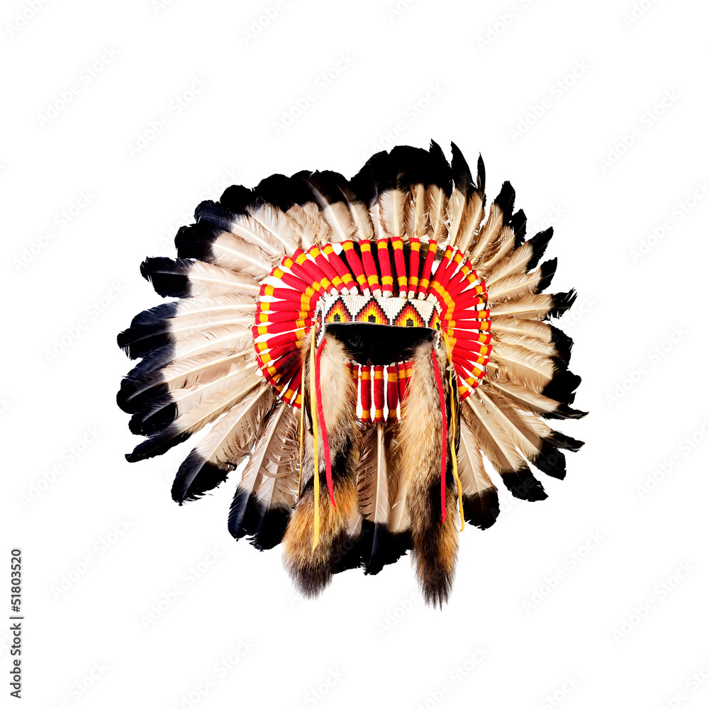 native american indian chief headdress (indian chief mascot, ind Stock ...