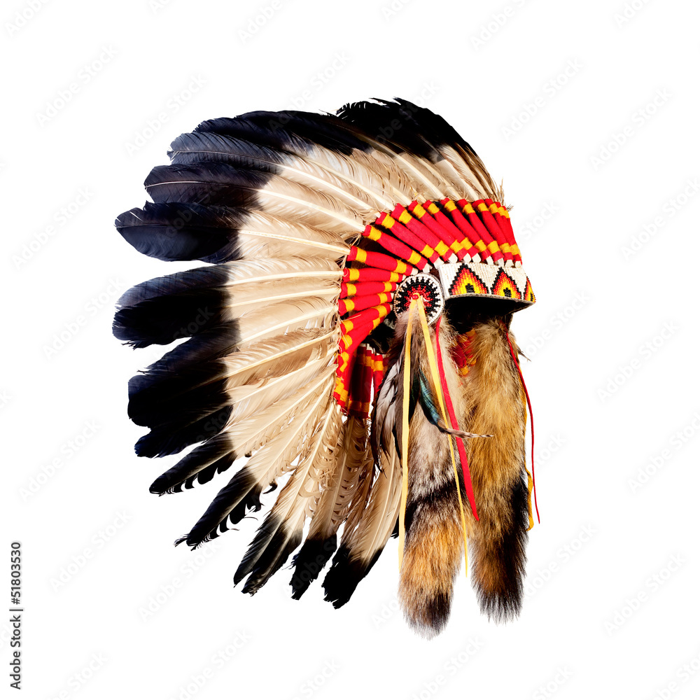 native american indian chief headdress (indian chief mascot, ind Stock ...