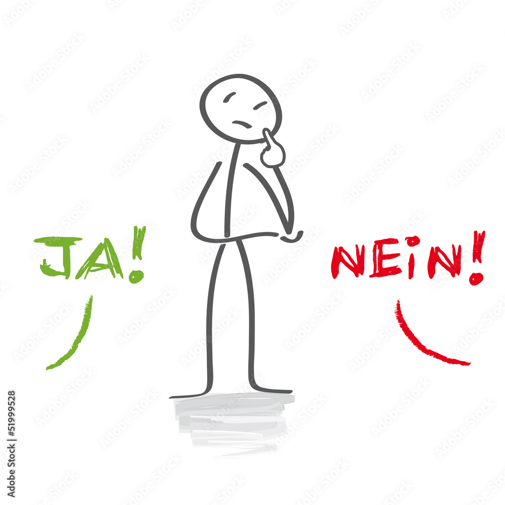Entscheidung Ja Oder Nein Strichm nnchen Vector De Stock Adobe Stock