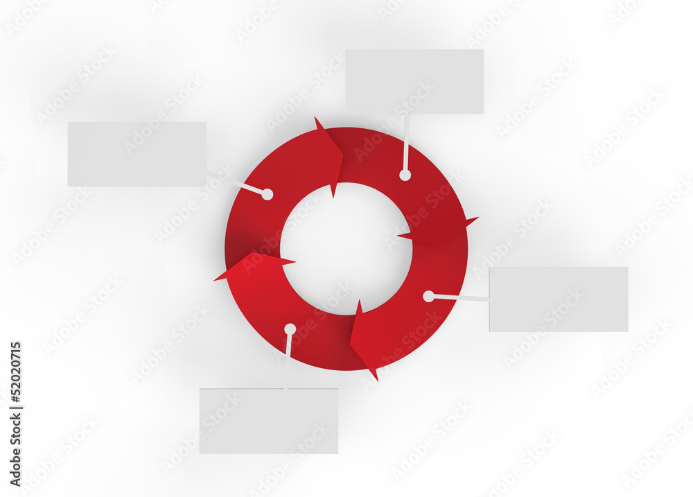 A red cycle of arrows with blank signs for making infographics Stock ...