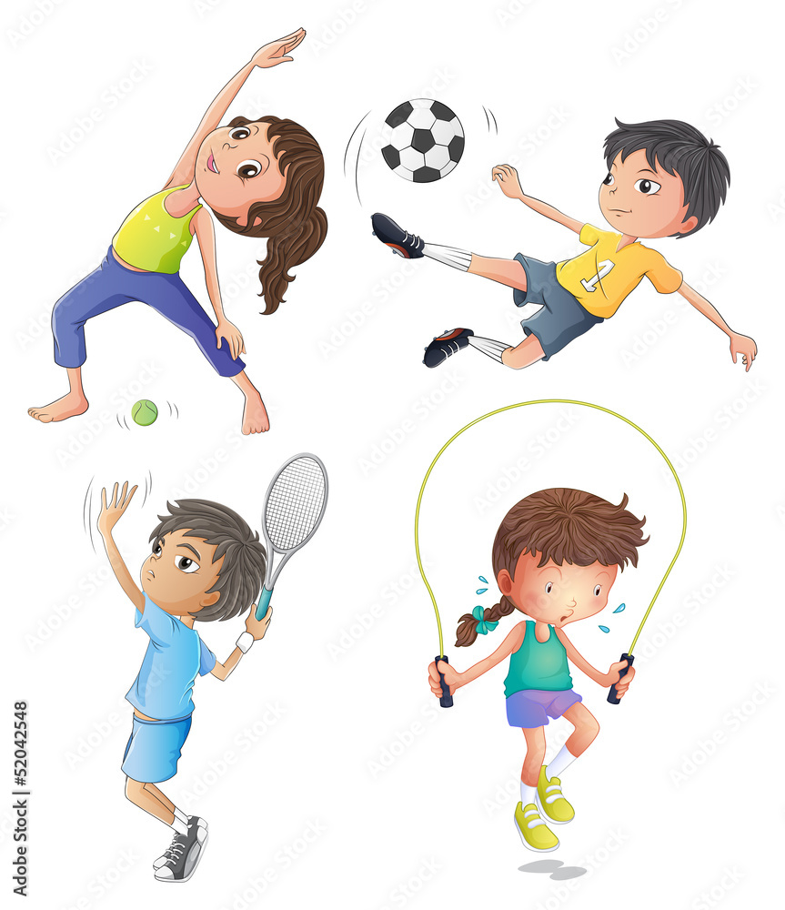 Teens Exercising Clipart