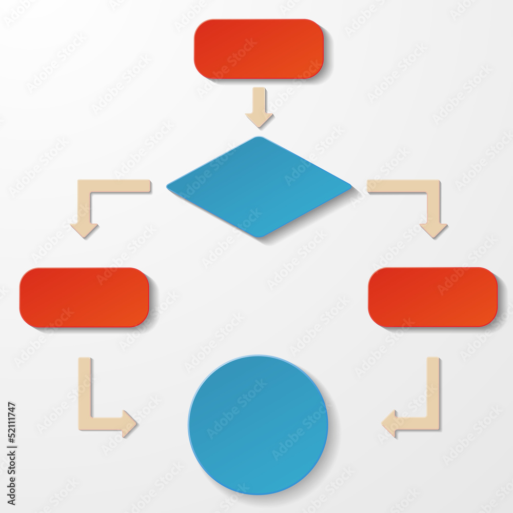 Colorful Flowchart Paperlabels White Background Stock Vector | Adobe Stock