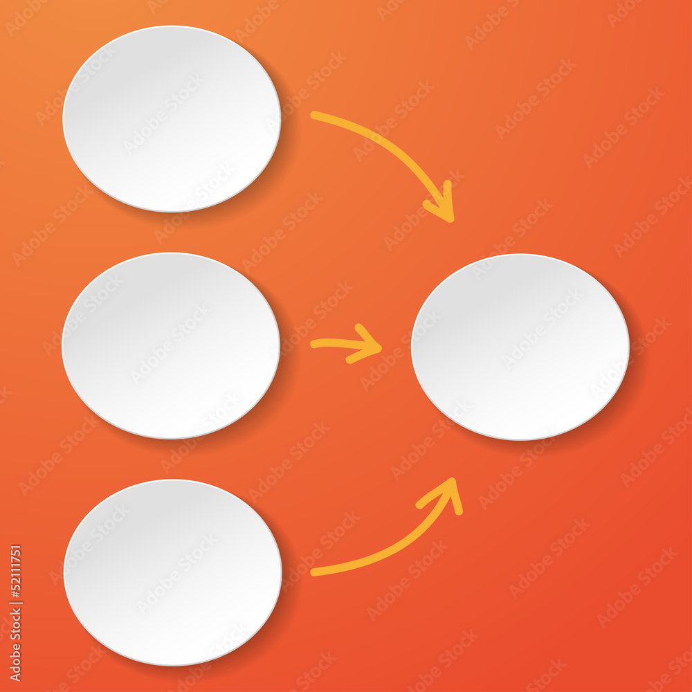 Empty Flowchart Oval Circles Orange Background Stock Vector | Adobe Stock