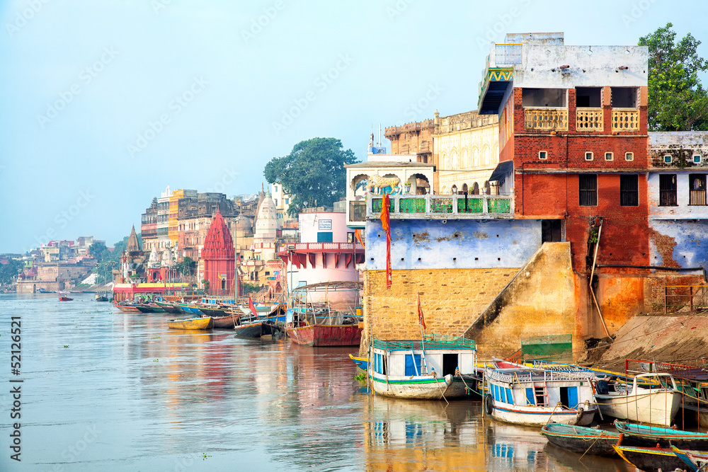 Holy City of Varanasi and the Sacred River Ganges Stock Photo | Adobe Stock