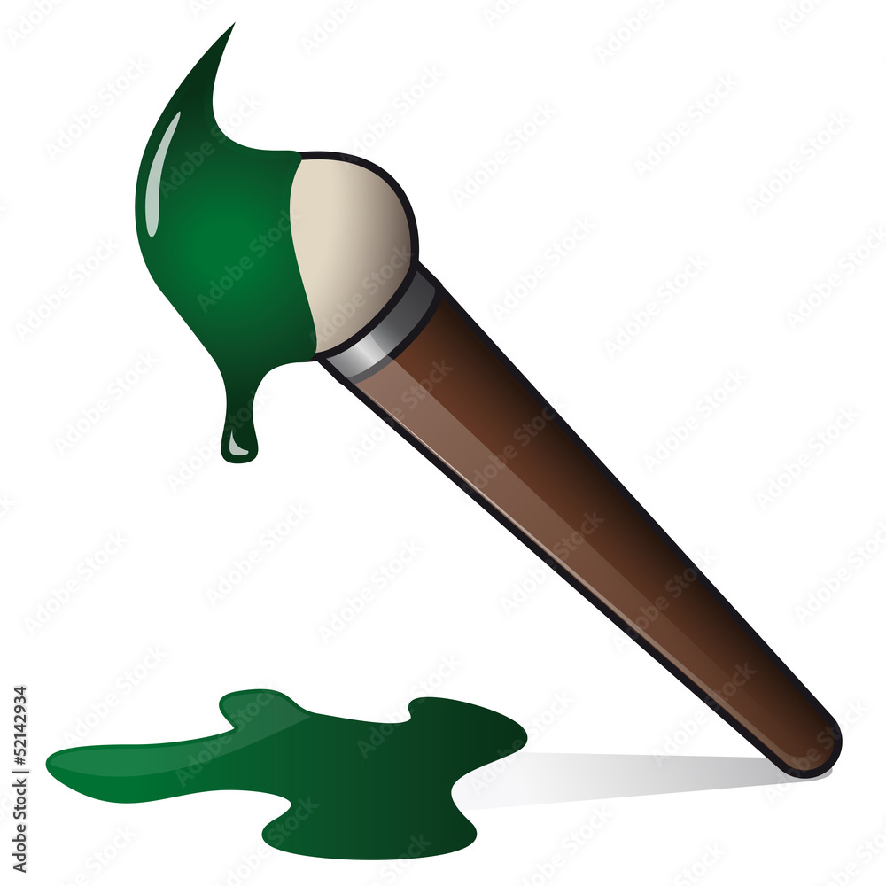 Pinsel - Grün Stock-Vektorgrafik | Adobe Stock