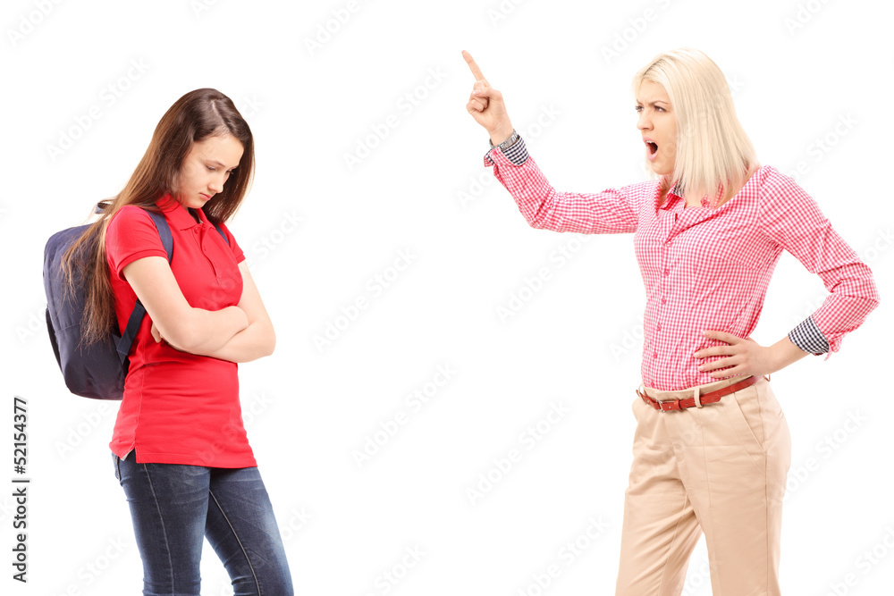 Angry mother shouting at her daughter Stock Photo | Adobe Stock