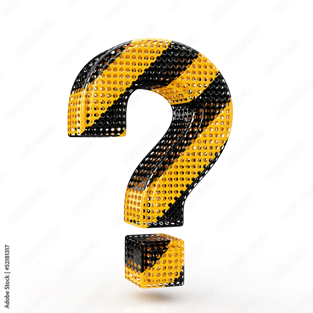 Question mark of the warning color Stock Illustration | Adobe Stock
