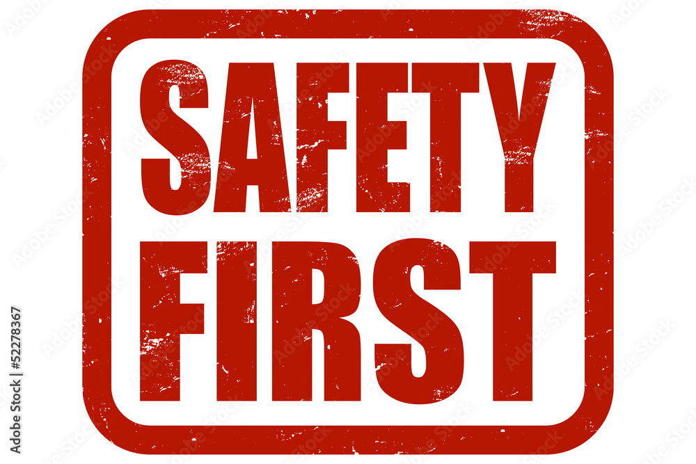 Grunge Stempel rot SAFETY FIRST Stock Illustration | Adobe Stock
