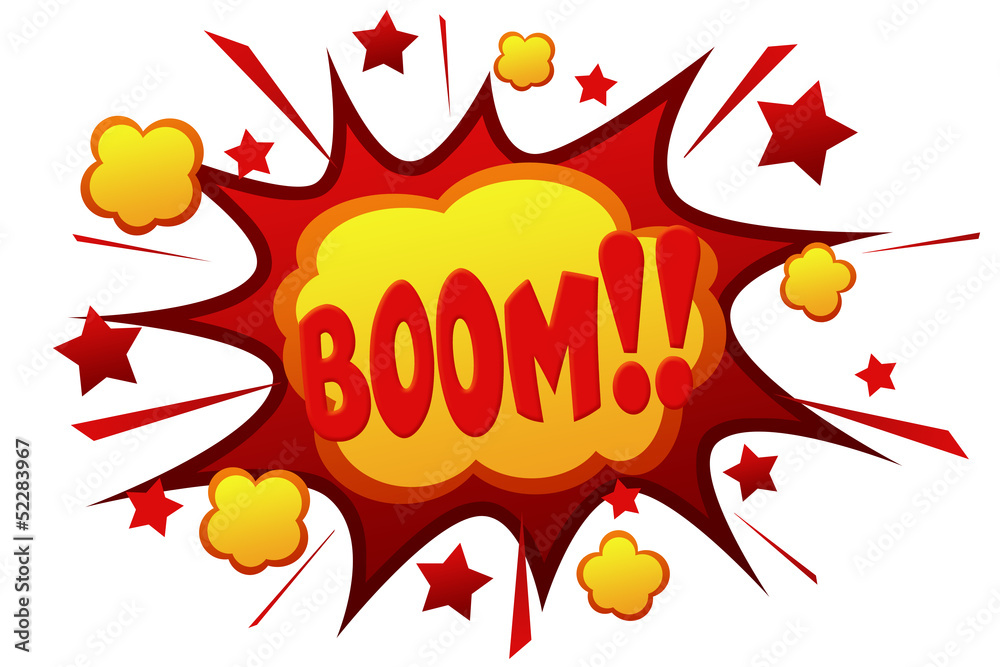 Explosion Dessin Animé Boom Illustration Stock | Adobe Stock