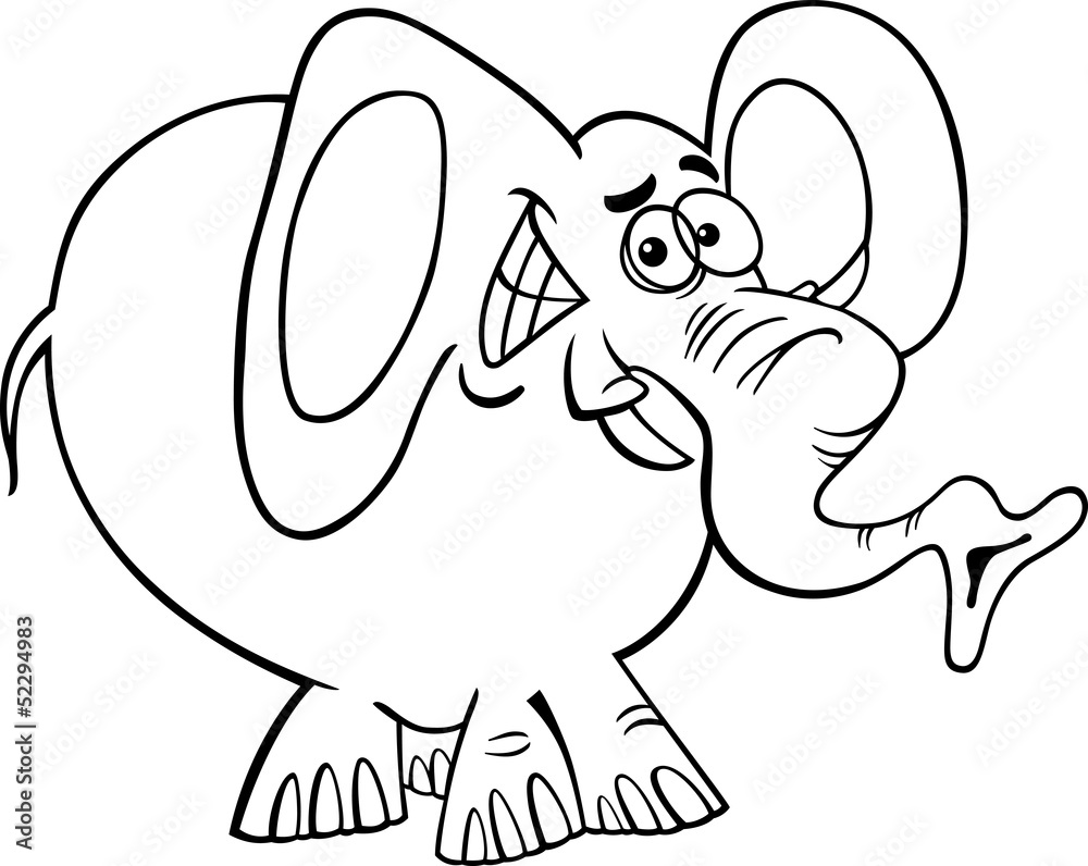 cartoon elephant for coloring book Stock Vector | Adobe Stock