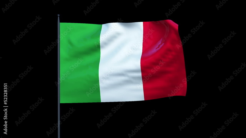 Italy Flag Waving, Seamless Loop, Alpha Stock Video | Adobe Stock